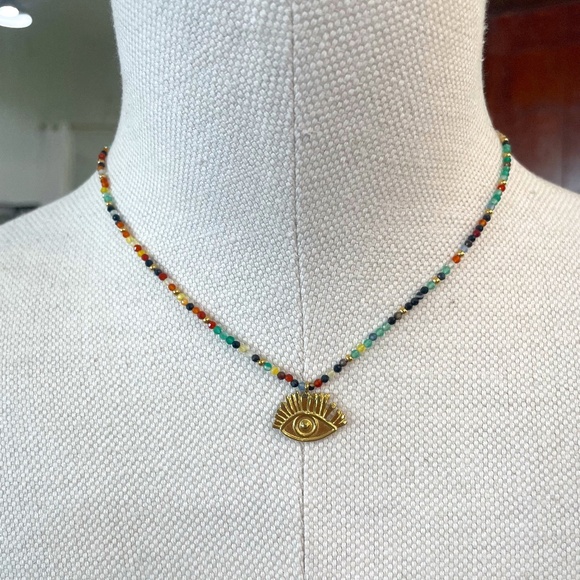 Habaha Paris | Jewelry | Habaha Paris Evil Eye Beaded Pendent Necklace ...